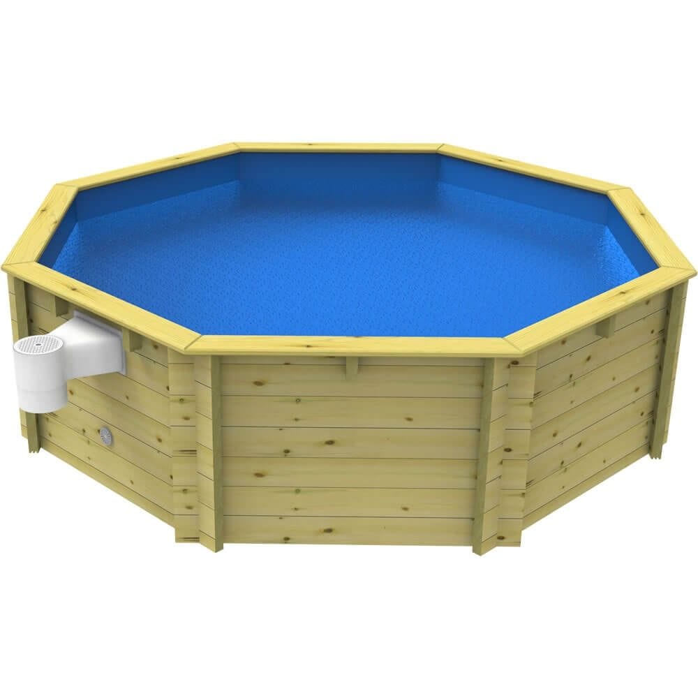 10ft Wooden Fun Pool 4ft deep, Octagonal Timber Swimming Pool Kit ...