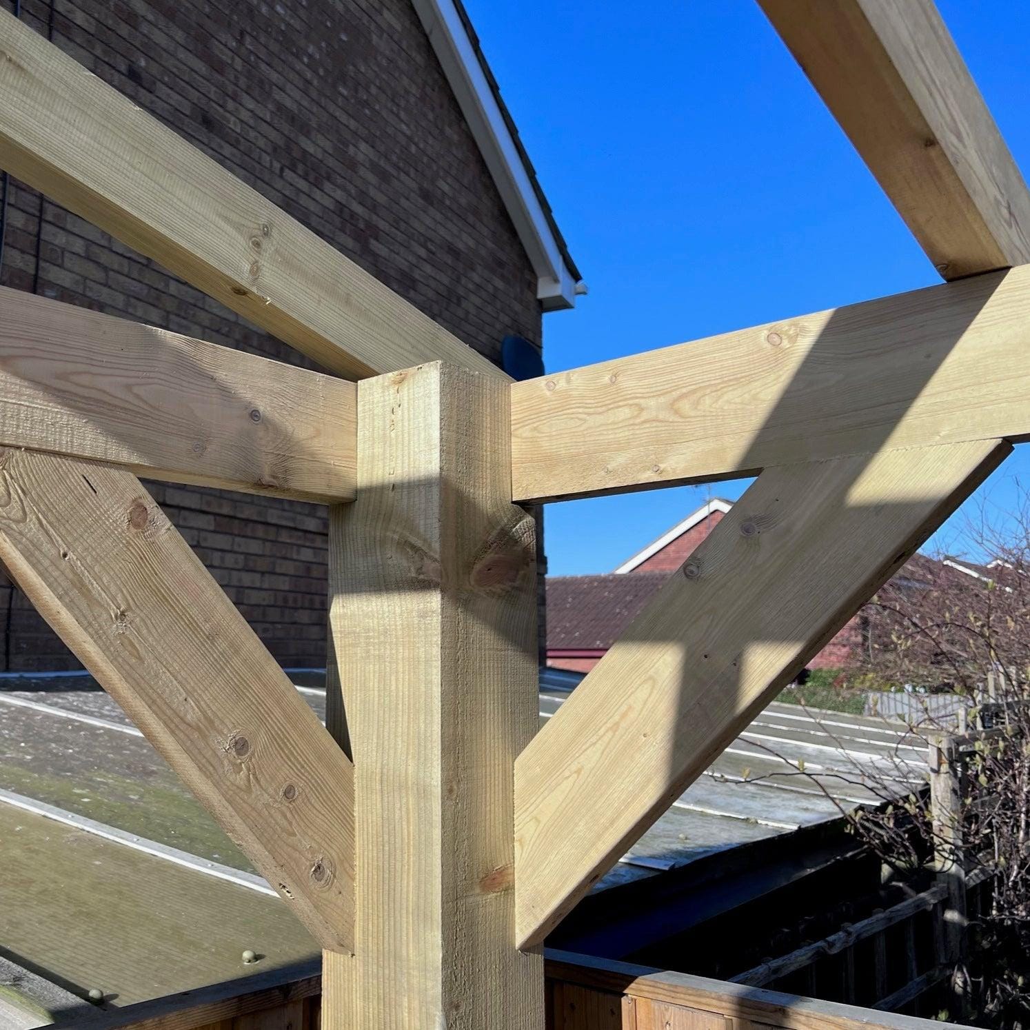 Heavy Duty Timber Gazebo DIY Kit | Feather edge | Felt Tile Roof ...