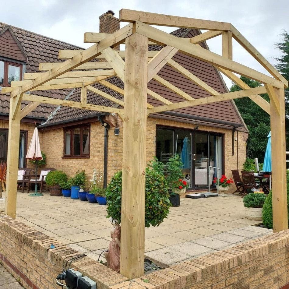 Heavy Duty Timber Gazebo DIY Kit | Feather edge | Felt Tile Roof ...