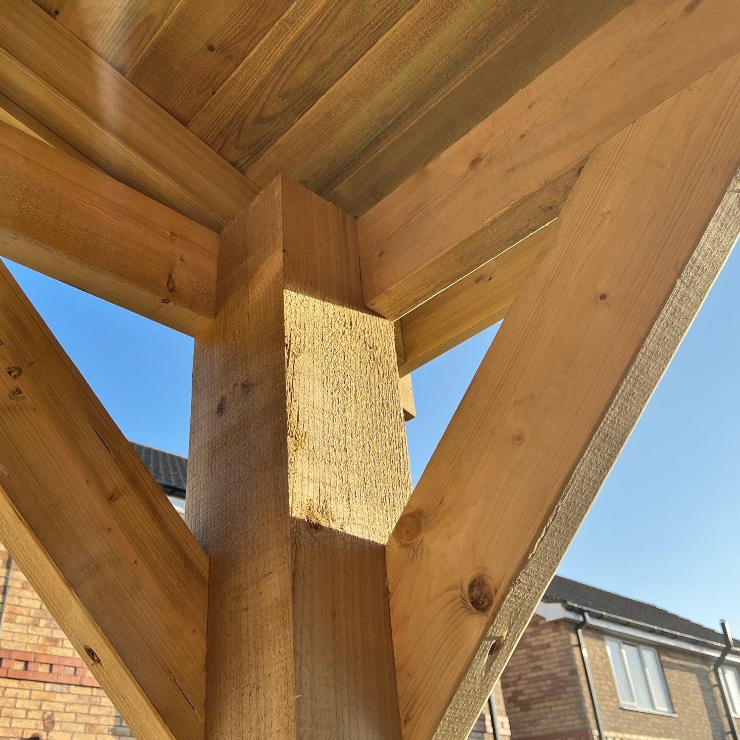 Heavy Duty Timber Gazebo DIY Kit | Feather edge | Felt Tile Roof ...