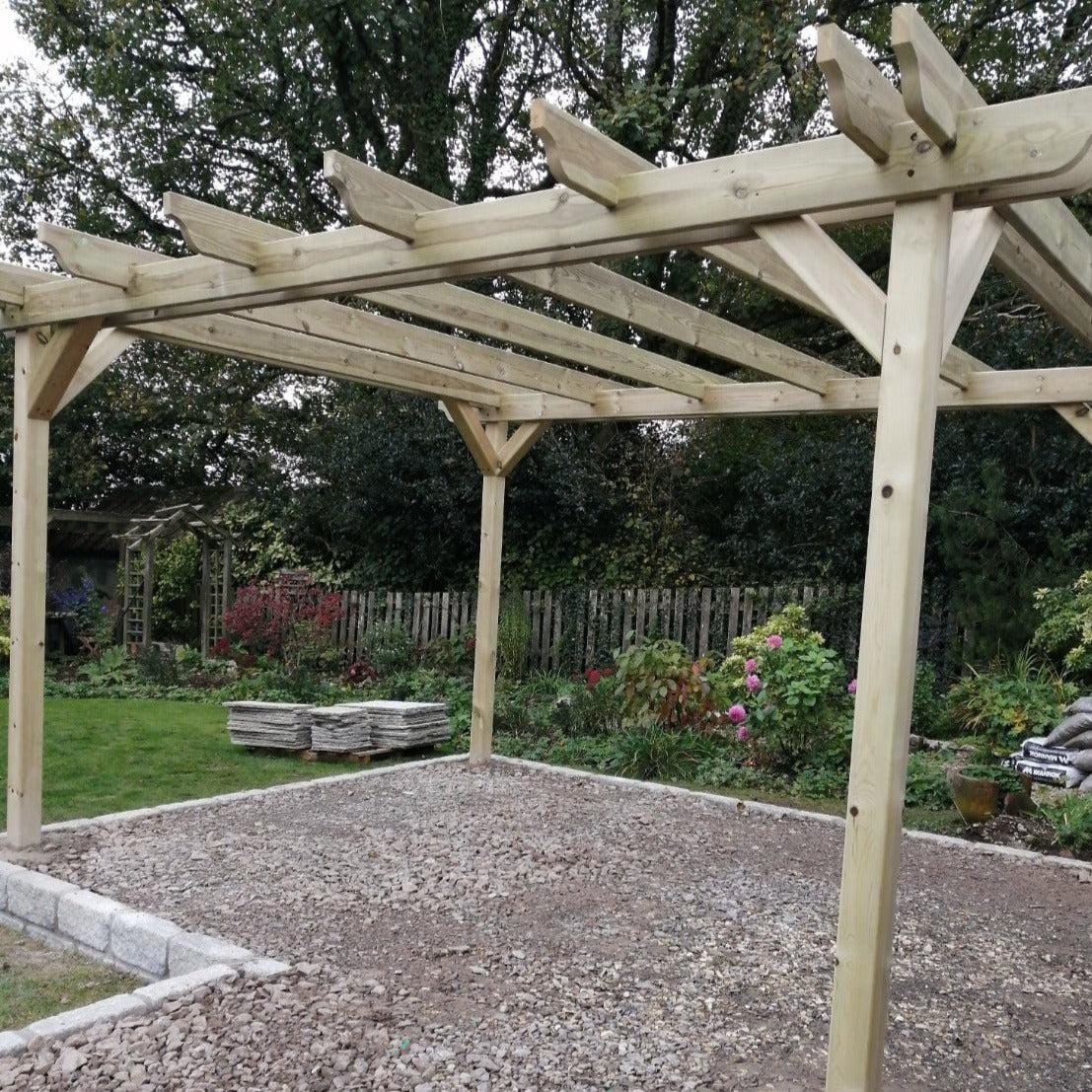 Large Size Heavy Duty Timber Double Pergola DIY Kit, Tanalised Timber ...