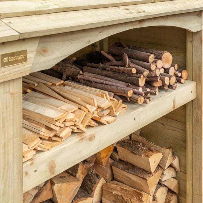 Premium Double log store with kindling shelf, tanalised timber – Layzee ...