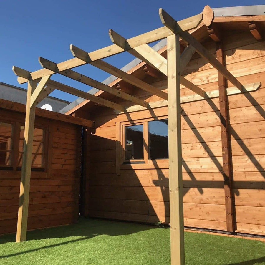 Redwood Lean-to Pergola Kit - Easy DIY for Your Garden