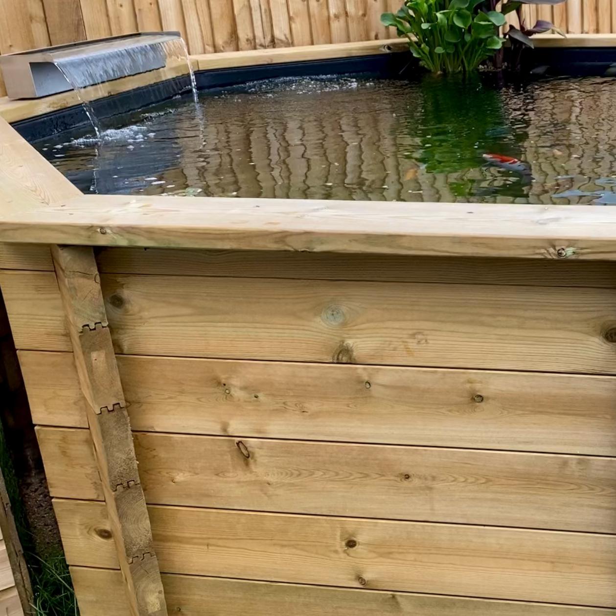 6ft 473 Gallon Octagonal Wooden Koi Pond, 27mm thick, 1099mm high ...