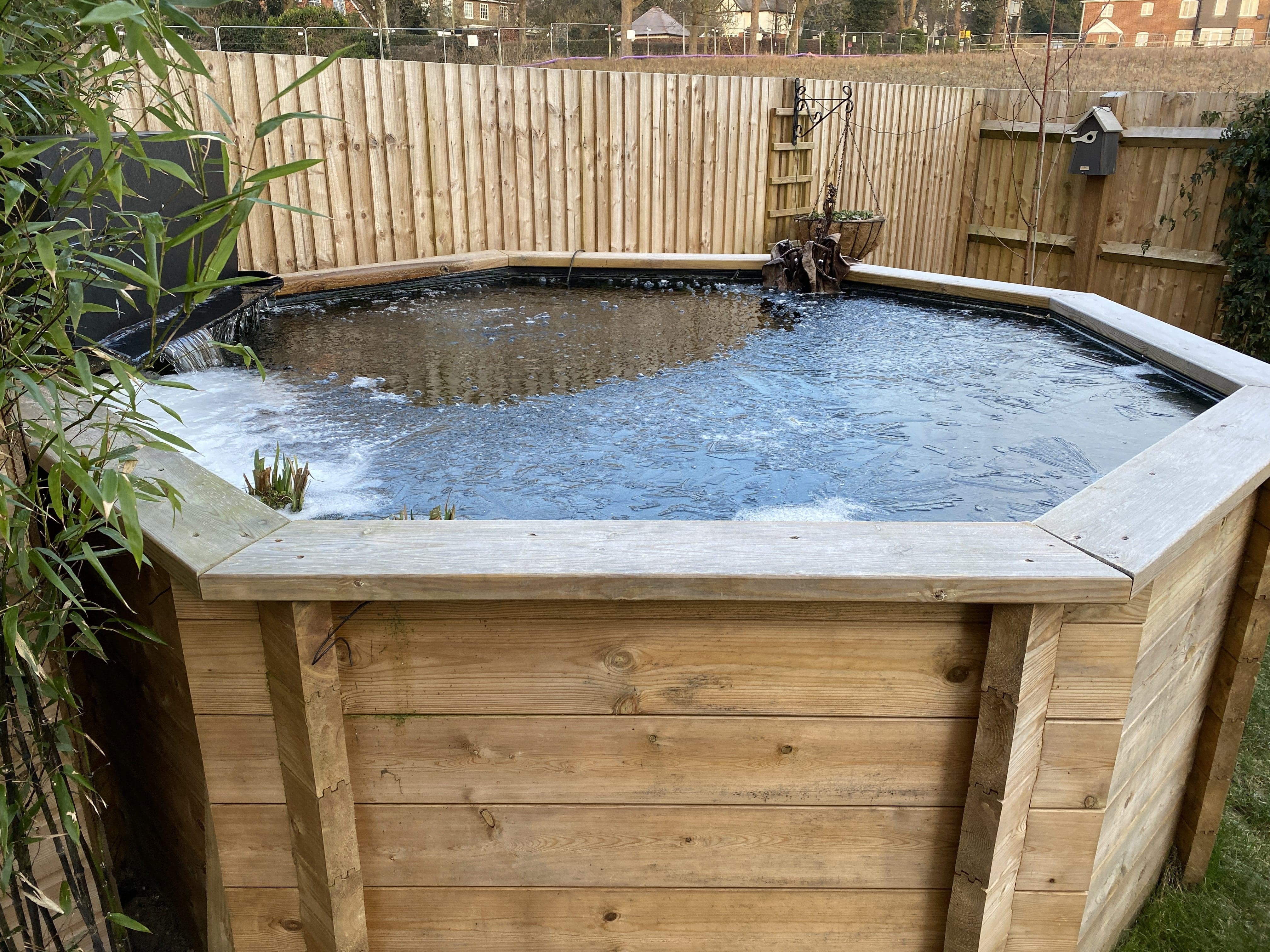 6ft 473 Gallon Octagonal Wooden Pond, complete kit, Layzee Living