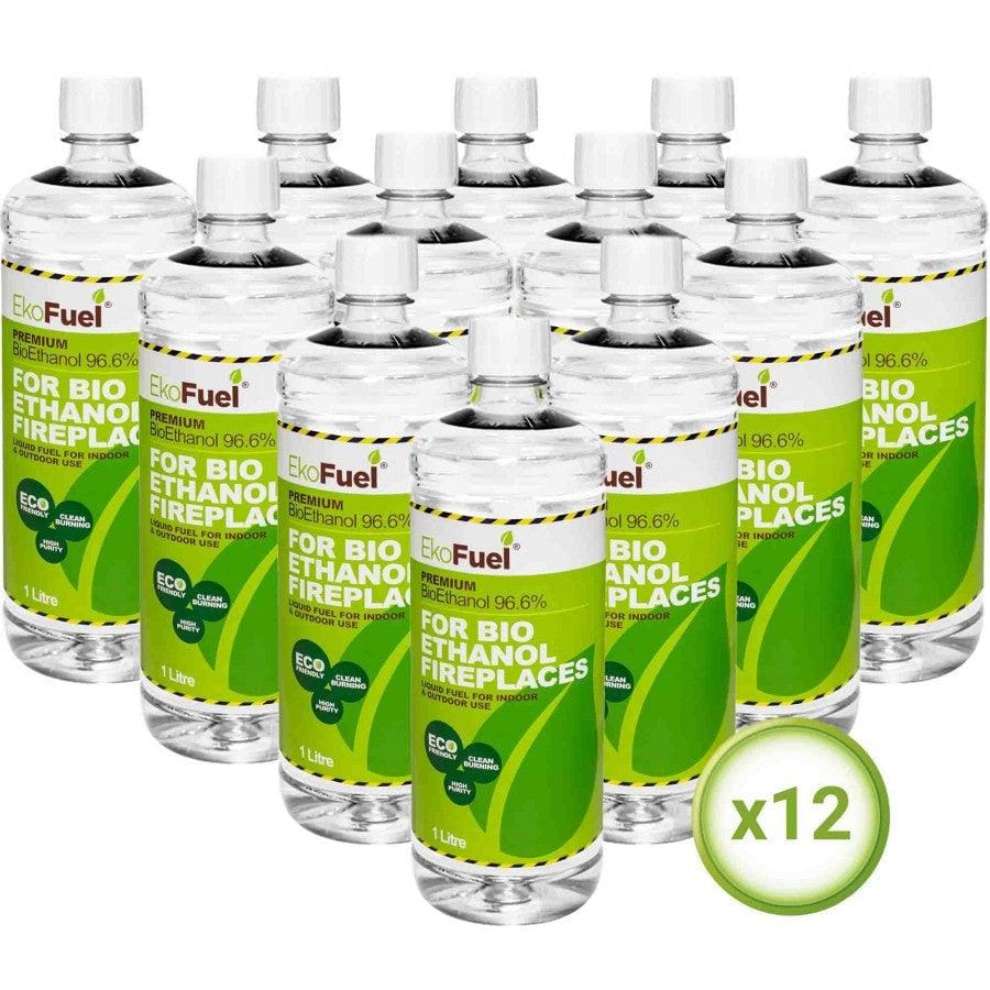 Bio-Ethanol, smokeless fuel for Bio-Fires, 12x 1litre bottles | Layzee ...
