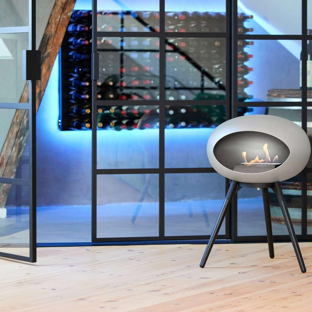 Le Feu GROUND WOOD HIGH Bio Ethanol Fireplace in NEW Nickel colour ...