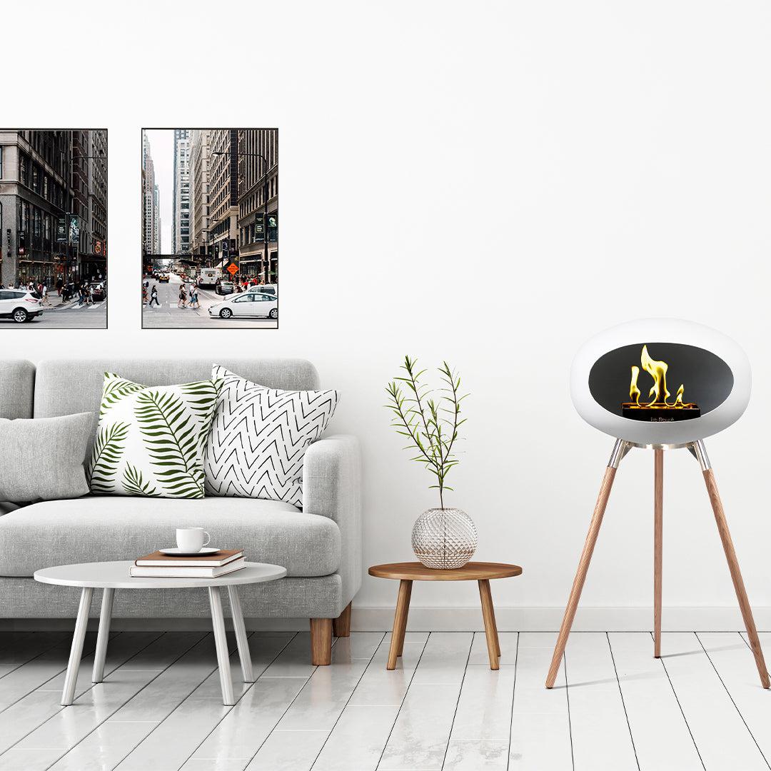Le Feu GROUND WOOD HIGH Bio Ethanol Fireplace in White – Layzee Living