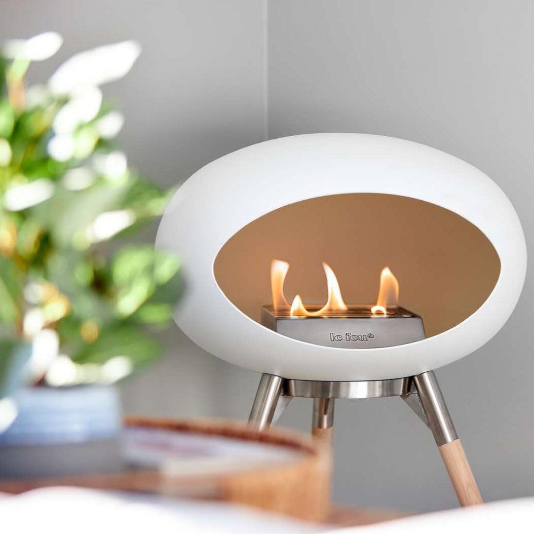 Le Feu GROUND WOOD HIGH Bio Ethanol Fireplace in White – Layzee Living